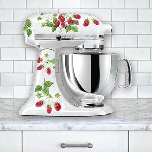 Raspberry Branch Mixer Decals | Raspberry Decals | Watercolor Raspberry ...