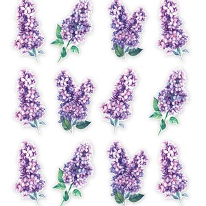 Lilac Flower Decal Pack | Watercolor Floral Vinyl Decals | Purple ...