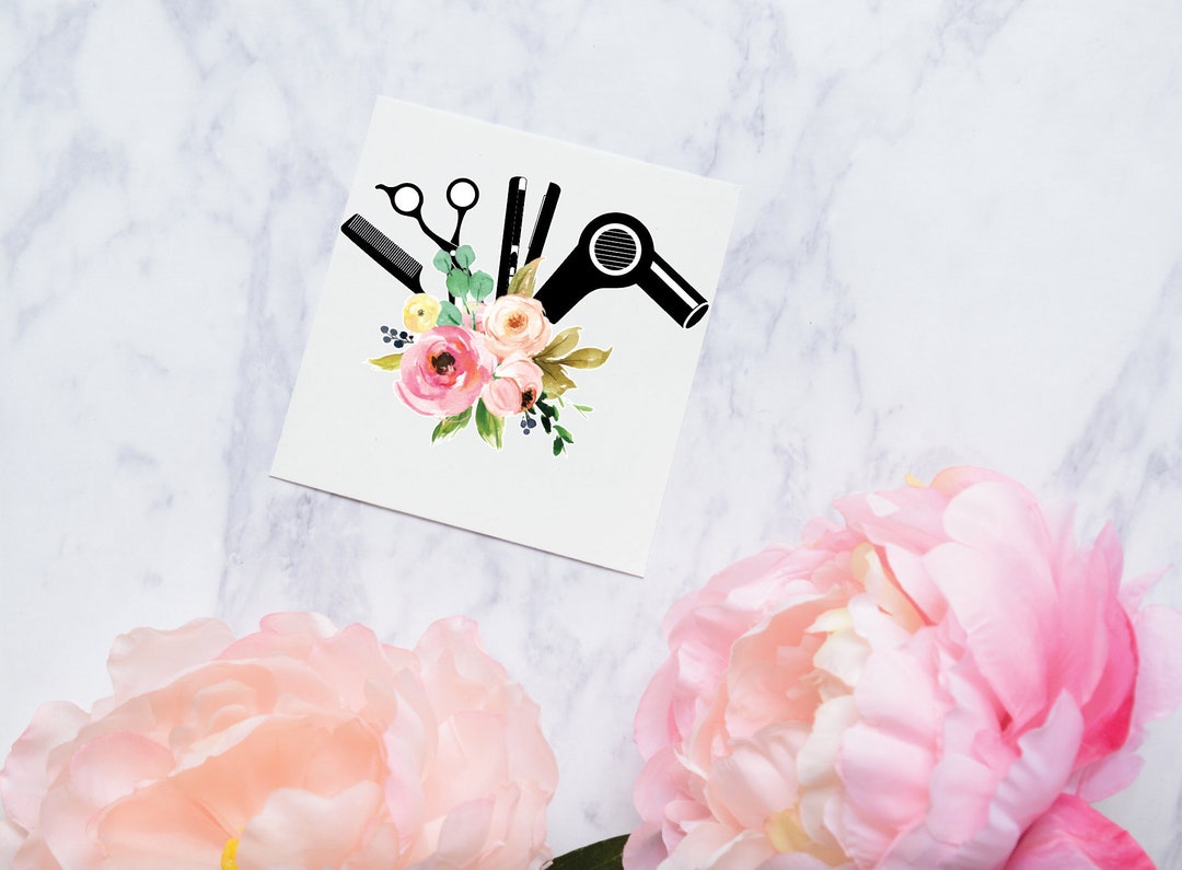 Hair Stylist Sticker | Hair Dresser Sticker | Flower Bouquet Decal ...