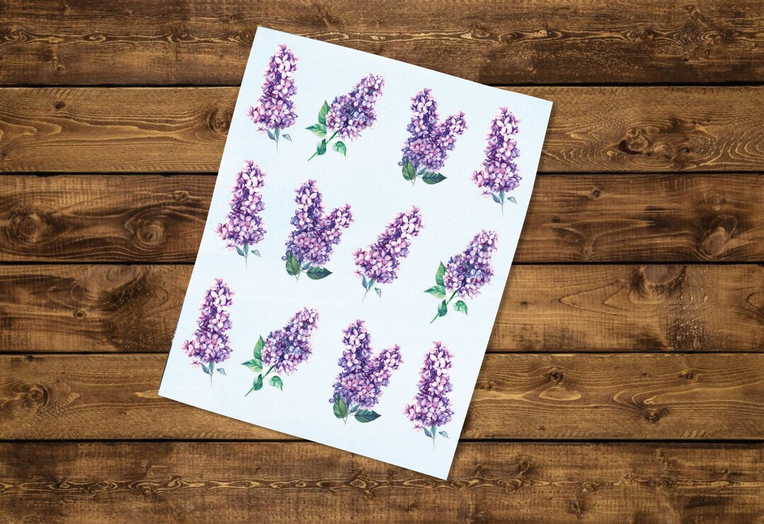 Lilac Flower Decal Pack | Watercolor Floral Vinyl Decals | Purple ...