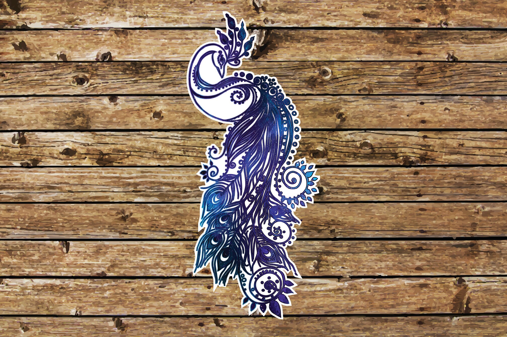 Peacock Sticker Watercolor Indigo Peacock Tumbler Decal - Etsy