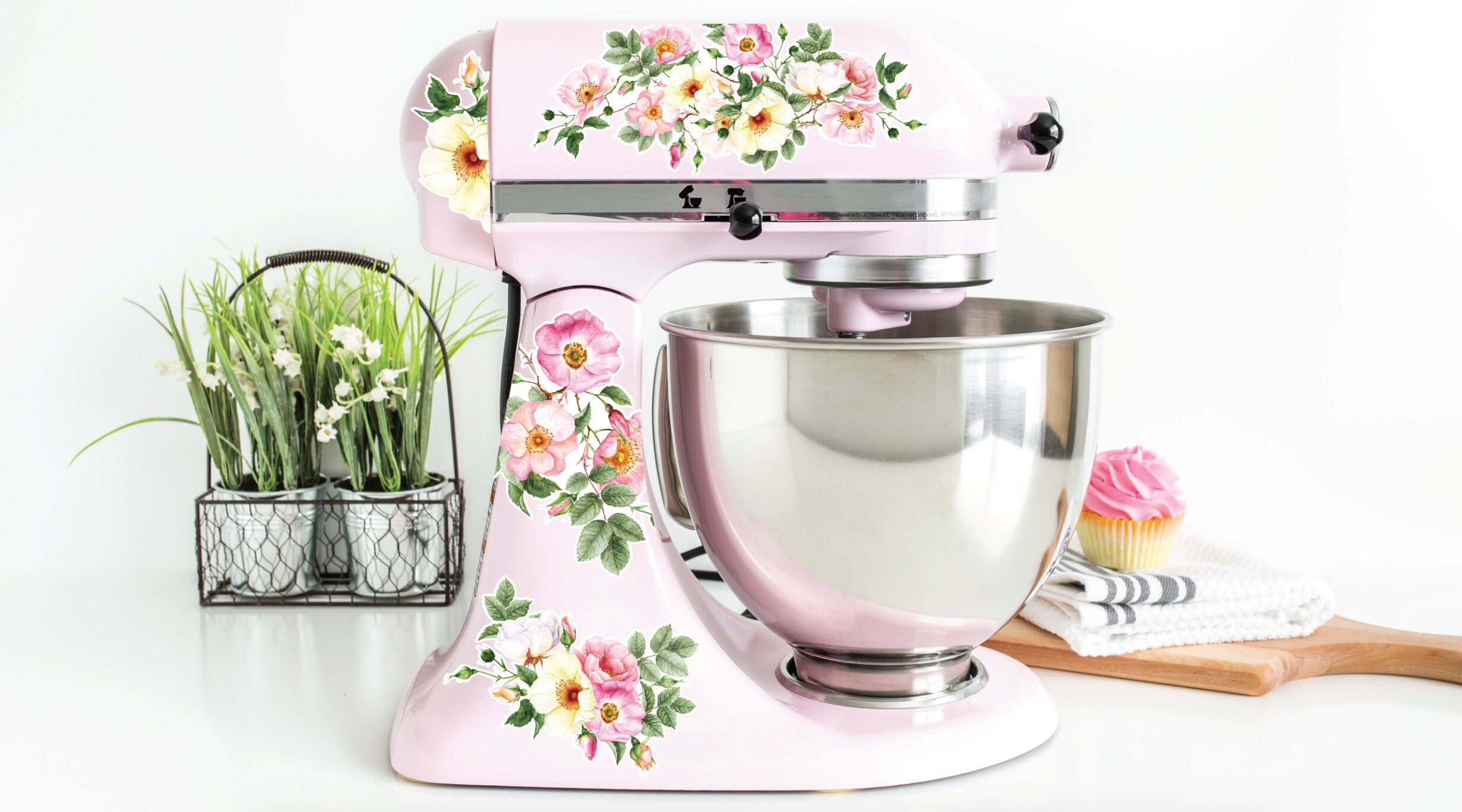 Briar Rose Floral Mixer Decals: Watercolor Flower Stickers - Etsy