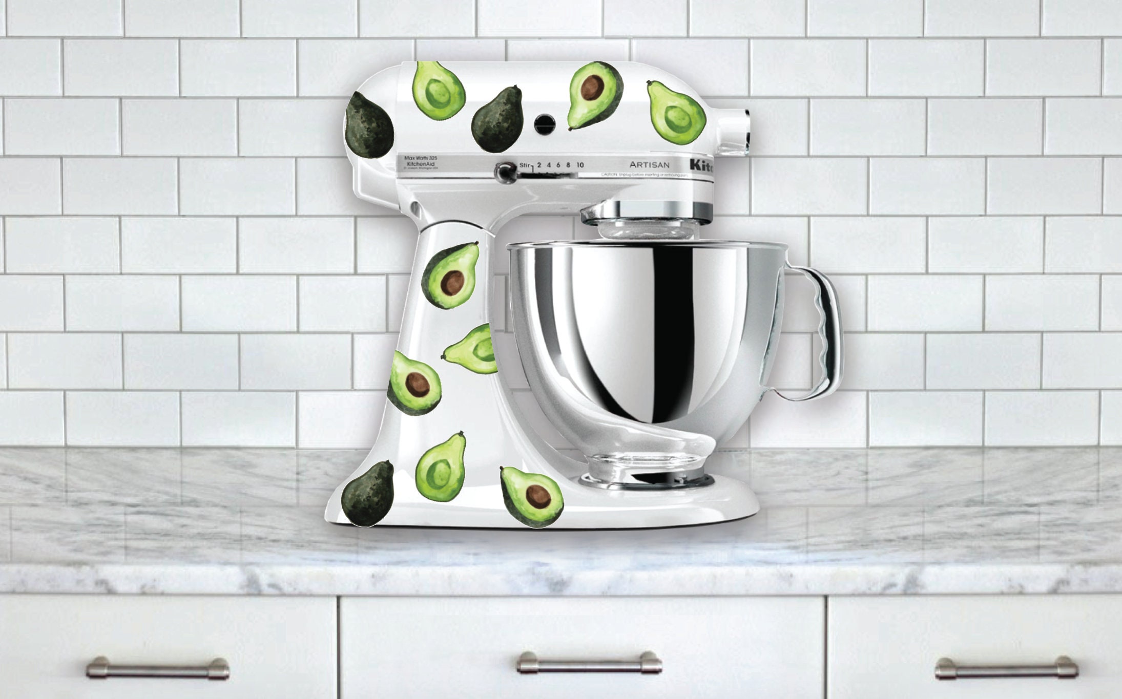 Avocado Mixer Decals Avocado Decals Watercolor Stickers | Etsy