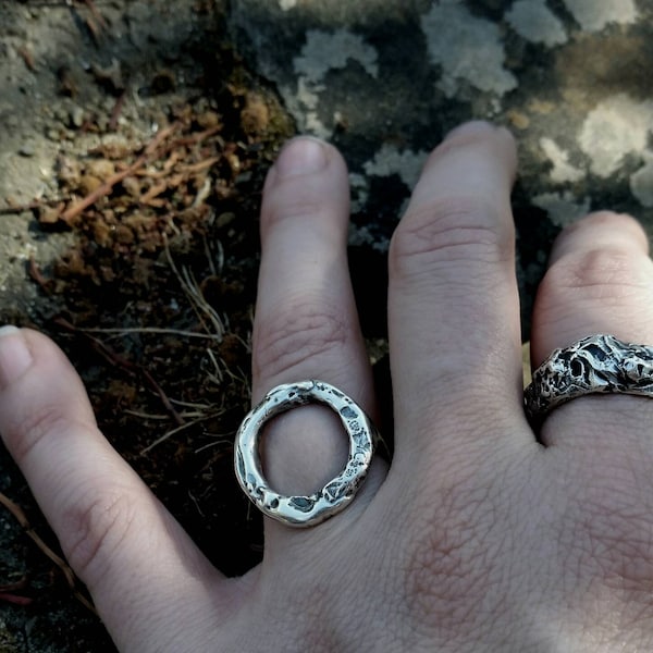 Silver Circle Ring - Etsy