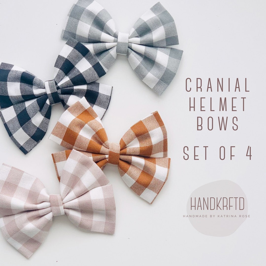GINGHAM Collection (4 Cranial Helmet Bows) - Doc Band Bow - Starband ...