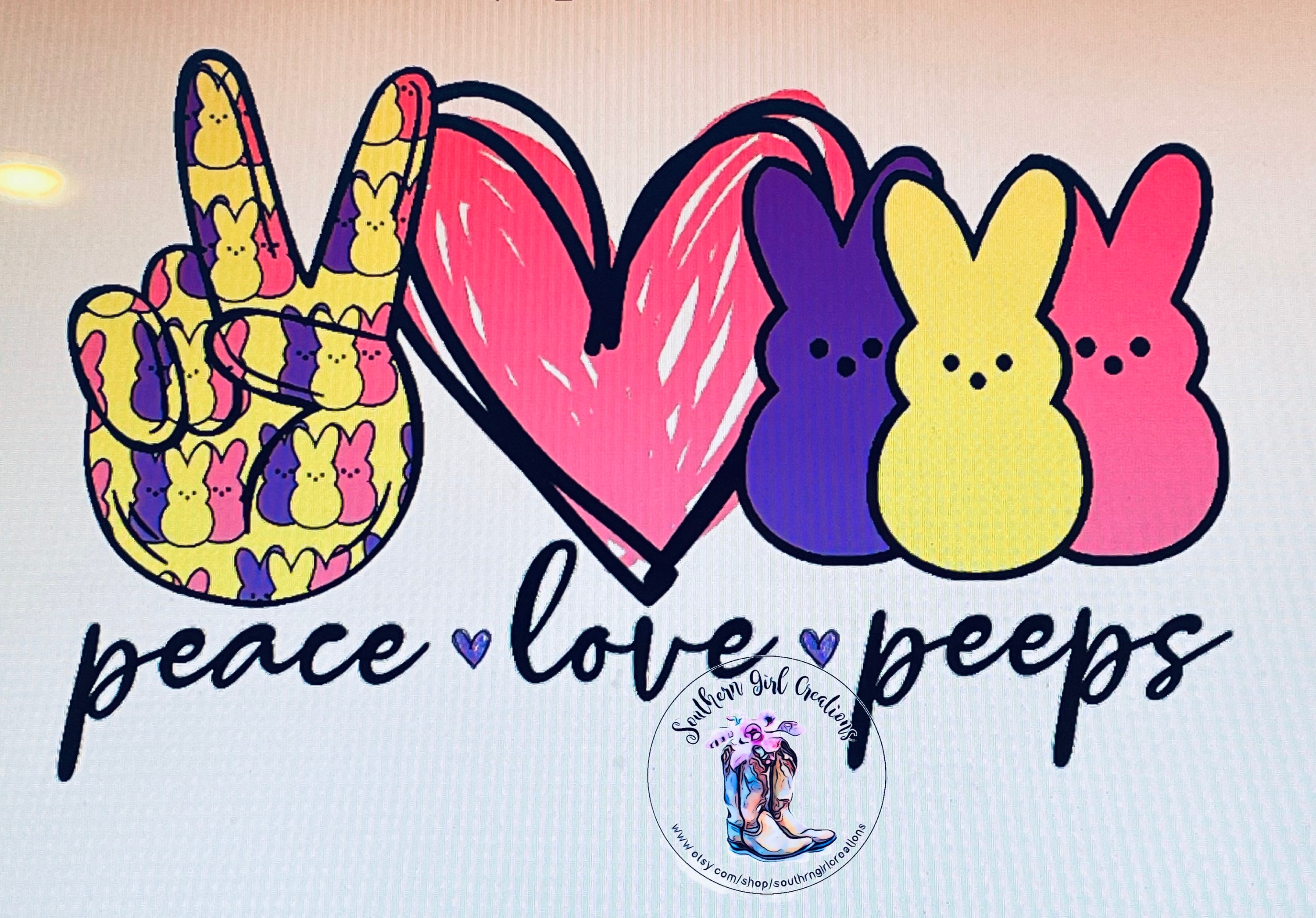 Ready To Press Peace Love Peeps Sublimation Transfer Peeps | Etsy