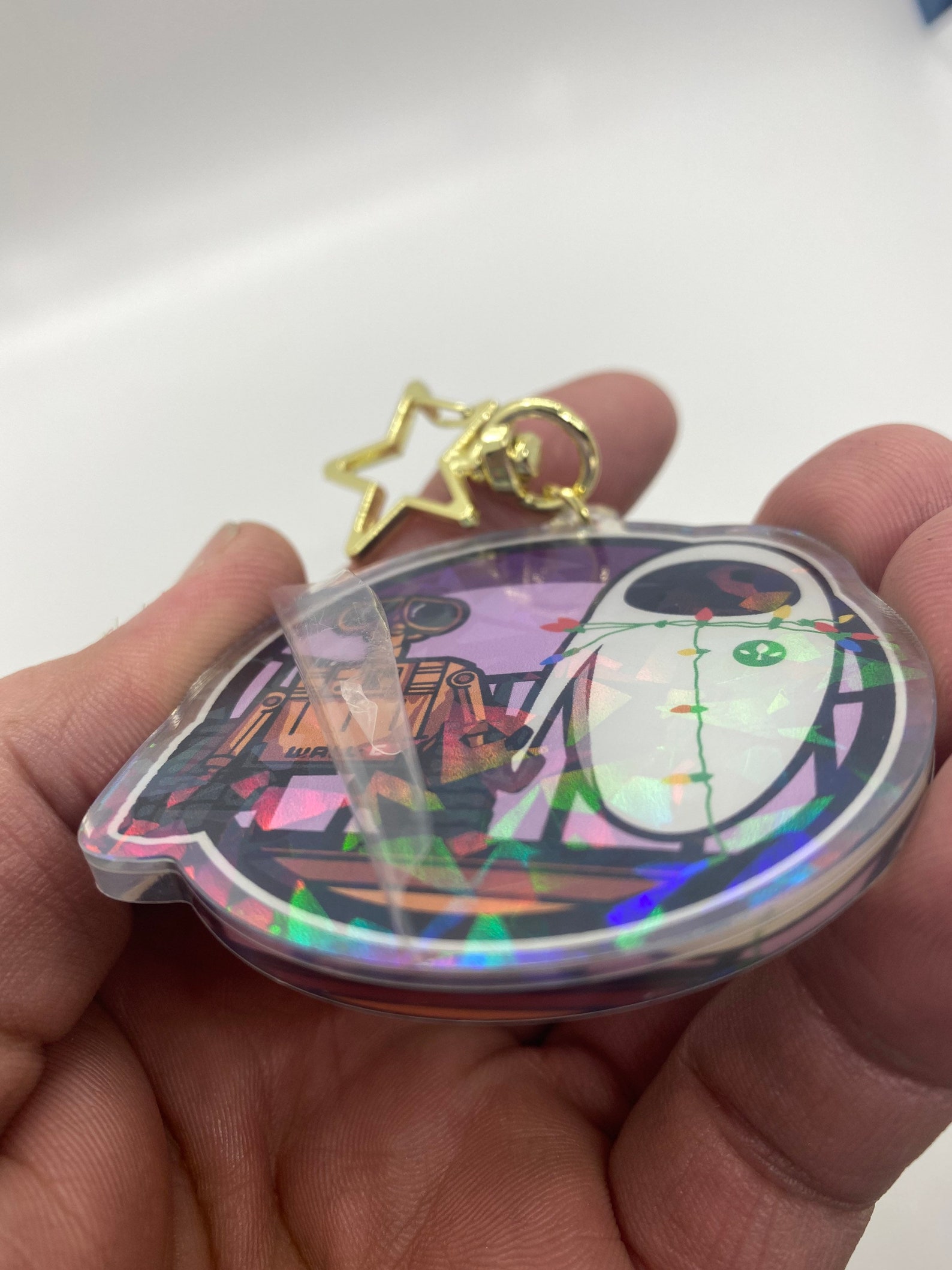 Walle & Eva Acrylic Holographic Keychain - Etsy