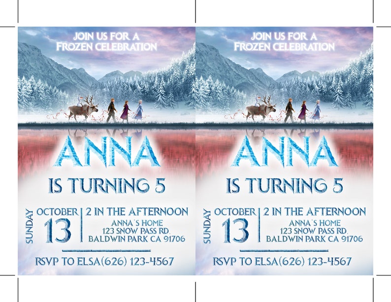 Frozen 2 Invitation Frozen 2 Printable Birthday Invitation - Etsy