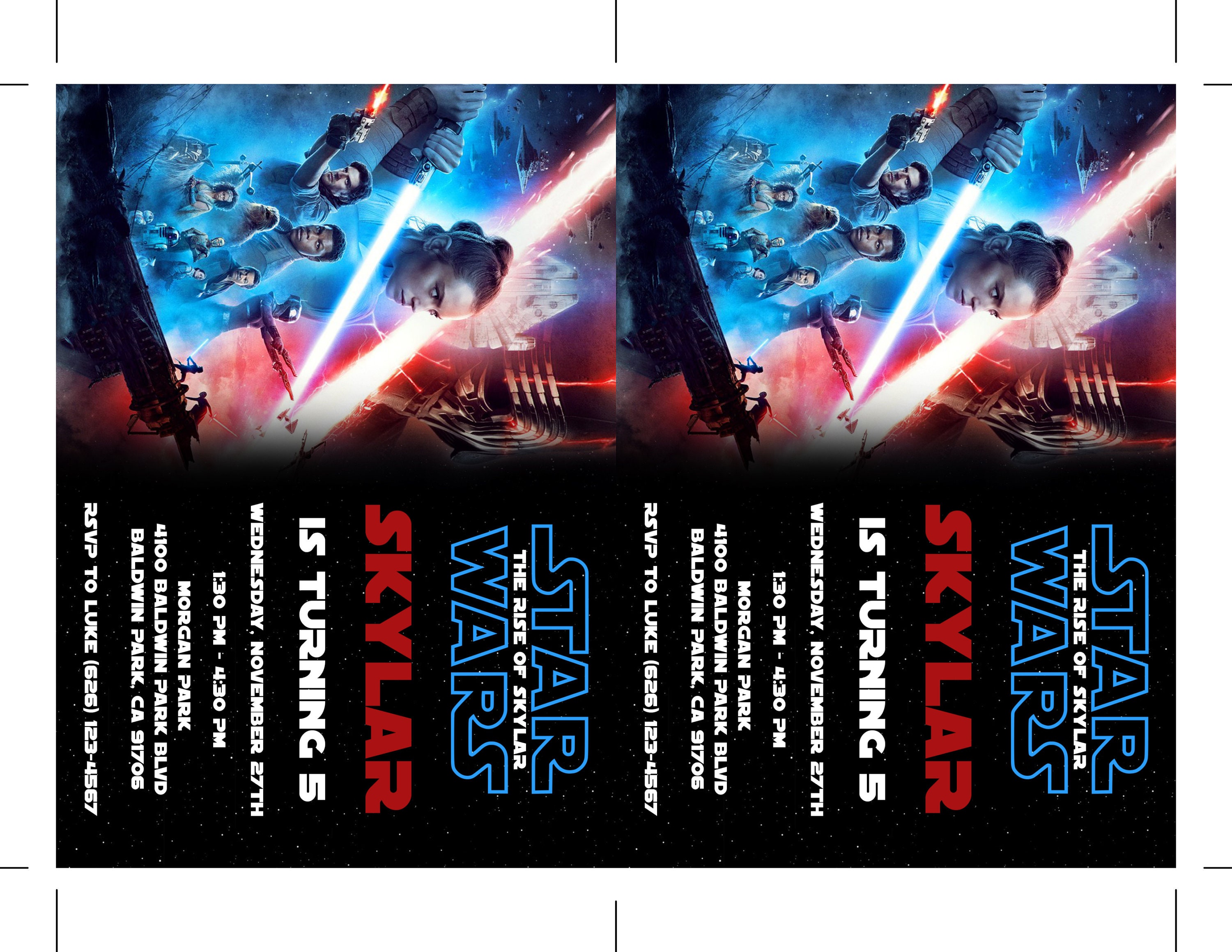 Star Wars Invitation Star Wars Printable Birthday Invitation | Etsy