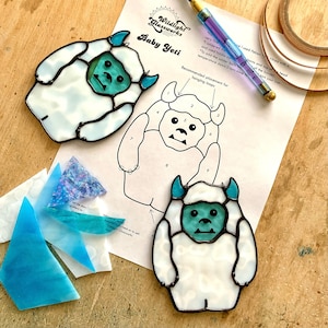 DIGITAL DOWNLOAD Pattern | Baby Yeti Stained Glass Pattern | Cute ...