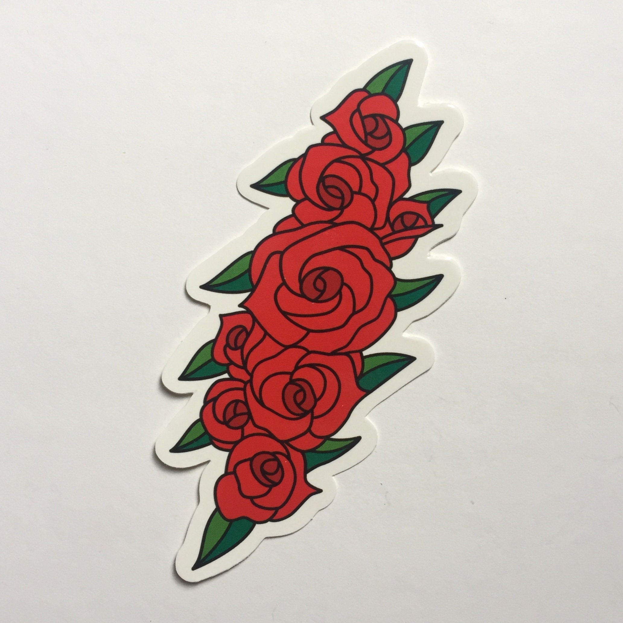 Rose Lightning Bolt Sticker | Etsy