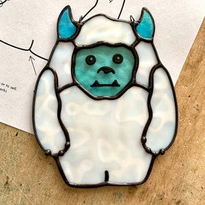 DIGITAL DOWNLOAD Pattern | Baby Yeti Stained Glass Pattern | Cute ...