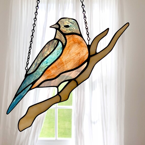Bluebird Stained Glass Pattern Bluebirds Of Happiness 6” Round
