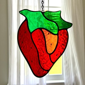 DIGITAL DOWNLOAD Pattern | Juicy Strawberry | Stained Glass Pattern - Etsy