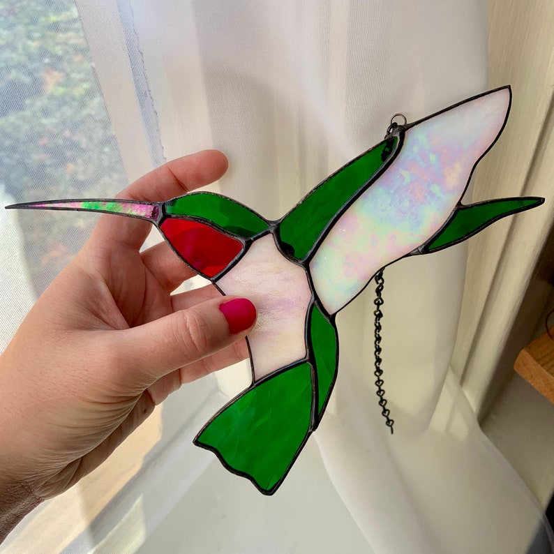 DIGITAL DOWNLOAD Pattern Ruby Throated Hummingbird Stained - Etsy