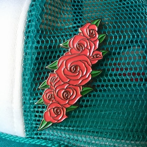 Rose Lightning Bolt Enamel Pin - Etsy