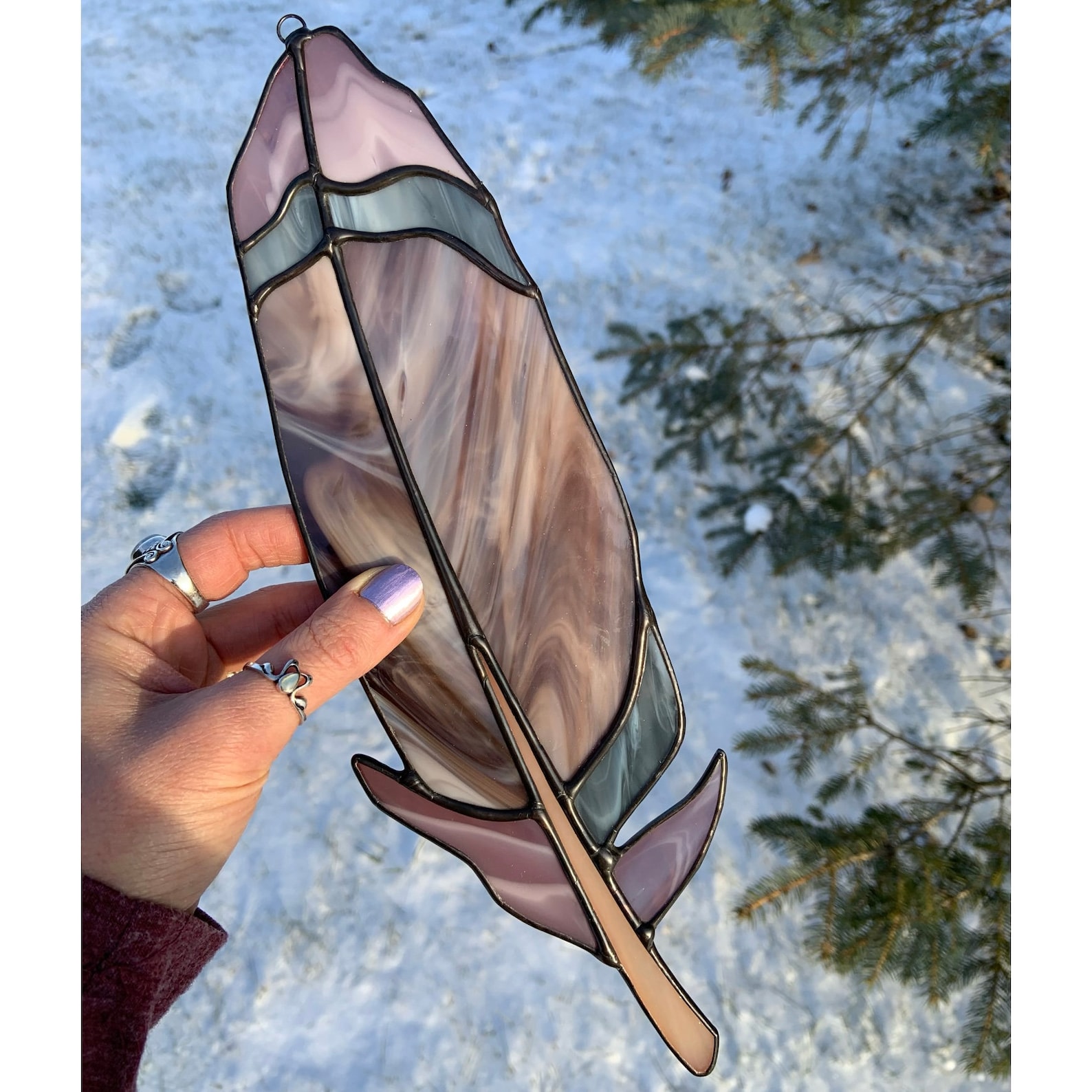 DIGITAL DOWNLOAD Pattern | Hawk Feather Stained Glass Pattern ...