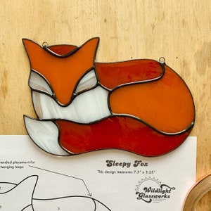 DIGITAL DOWNLOAD Pattern | Sleepy Fox Stained Glass Cute Animal Pattern - Etsy
