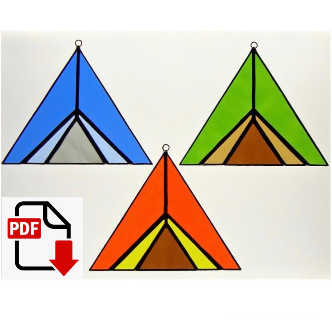 Camping Tent Stained Glass Pattern | DIGITAL DOWNLOAD | Woodland Easy ...