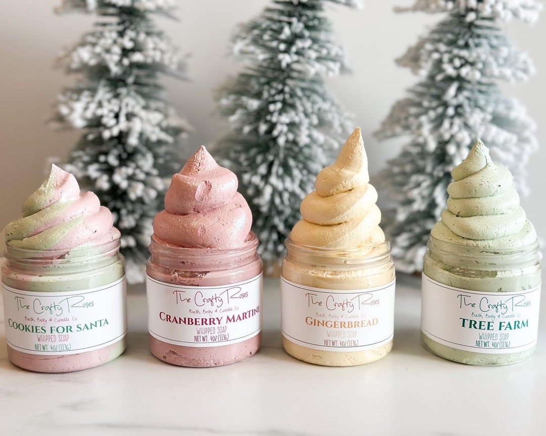 Holiday Whipped Soap Gift Set: Gingerbread, Cranberry, Tree Farm ...