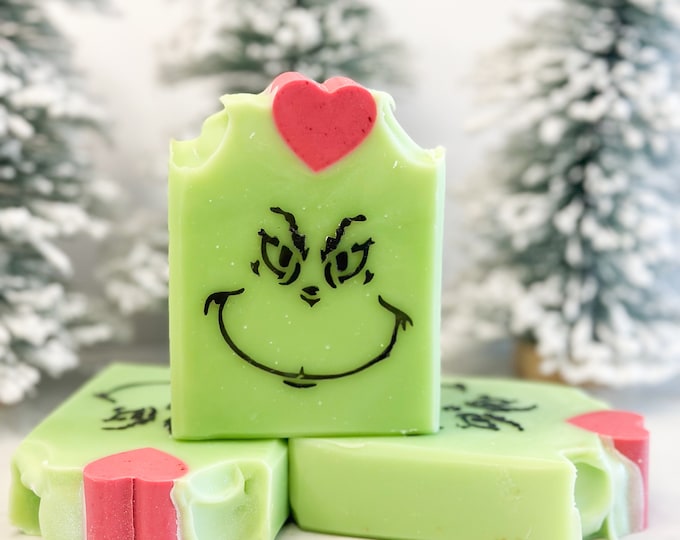 Grinch Soap Bar| Grinchmas Soap|natural Soap|cold Process Soap|artisan ...