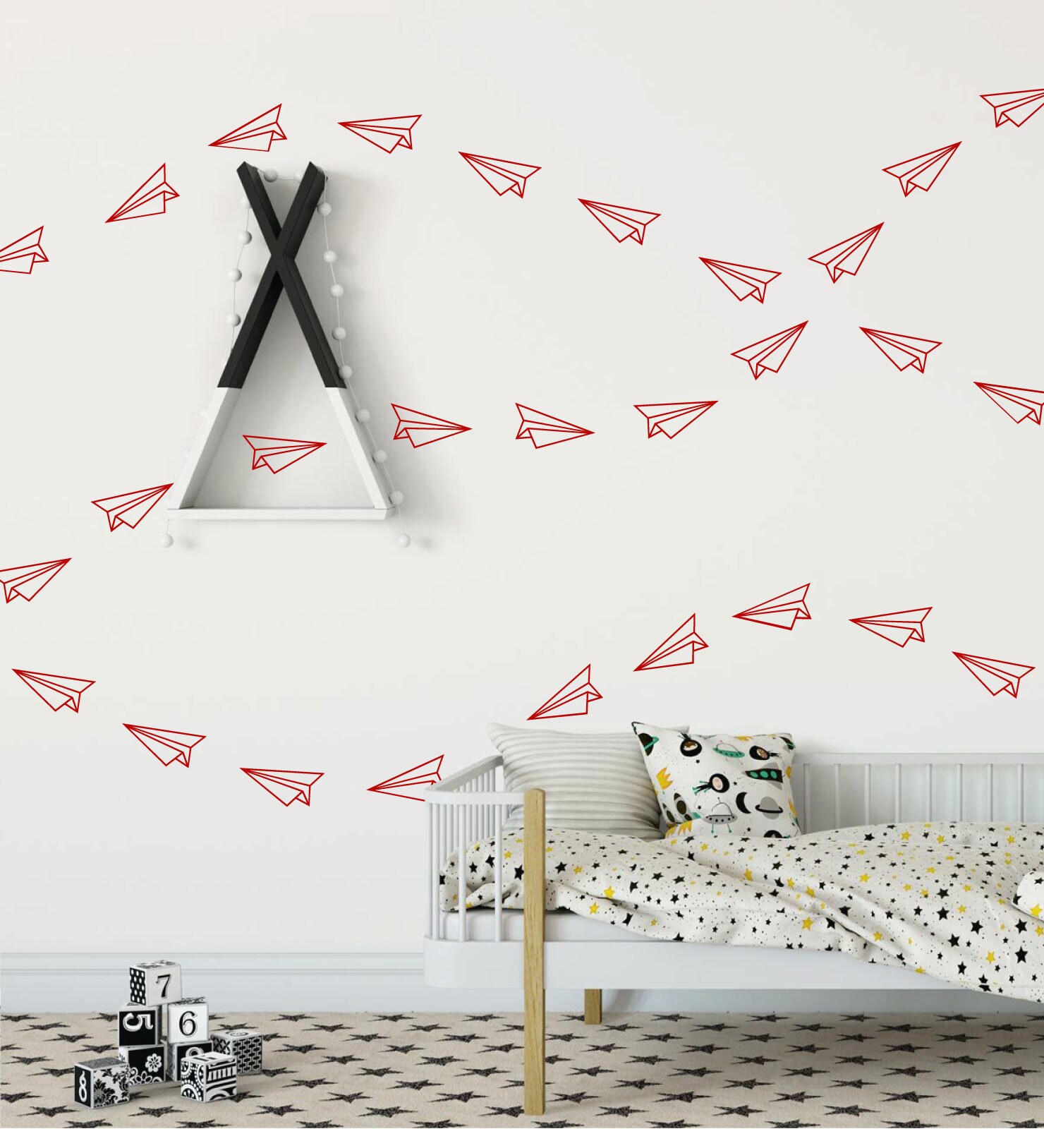 Set of Airplane Wall Decals Stickers Wall Pattern Decals - Etsy