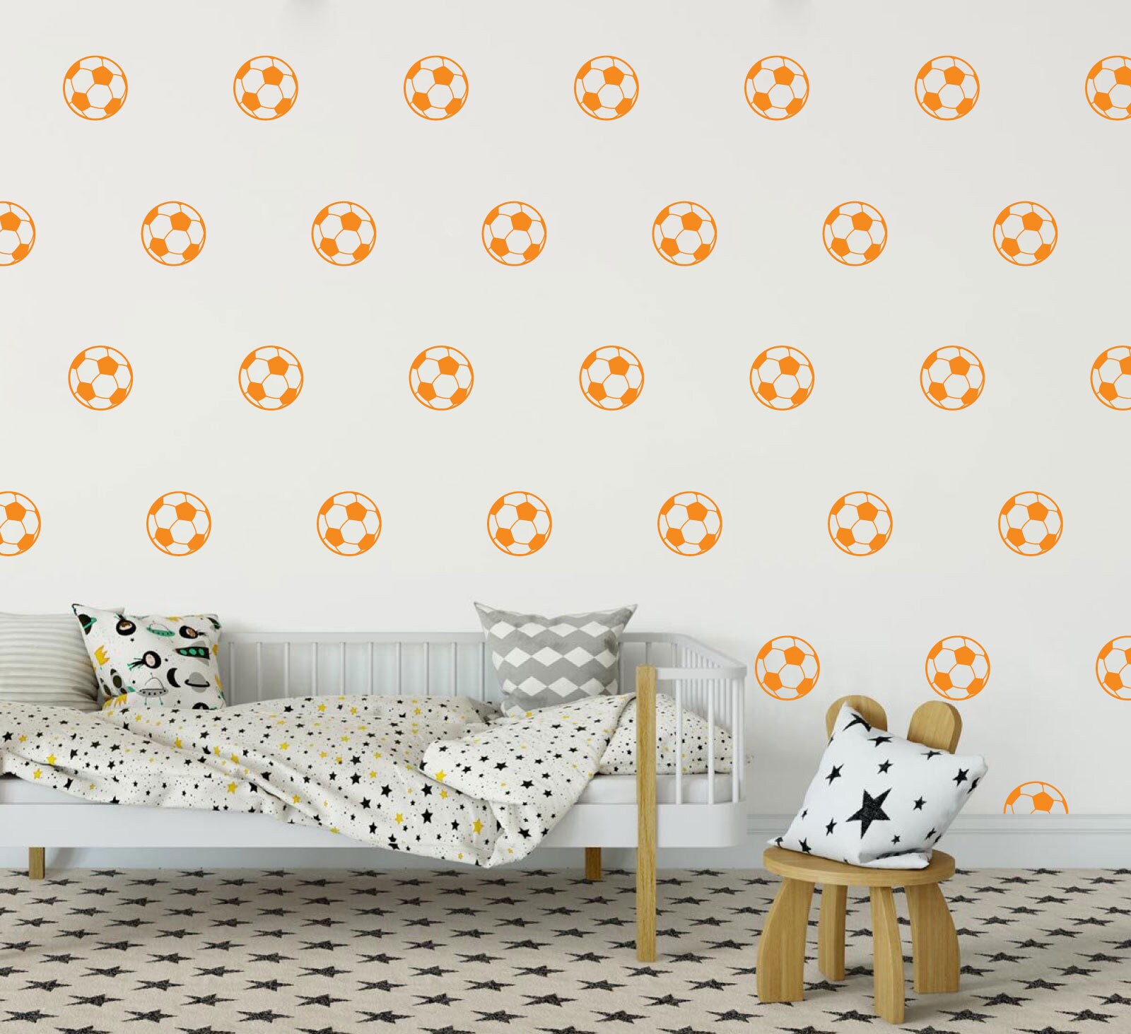 Set of Soccer Wall Decals Set Stickers Confetti Multiple - Etsy