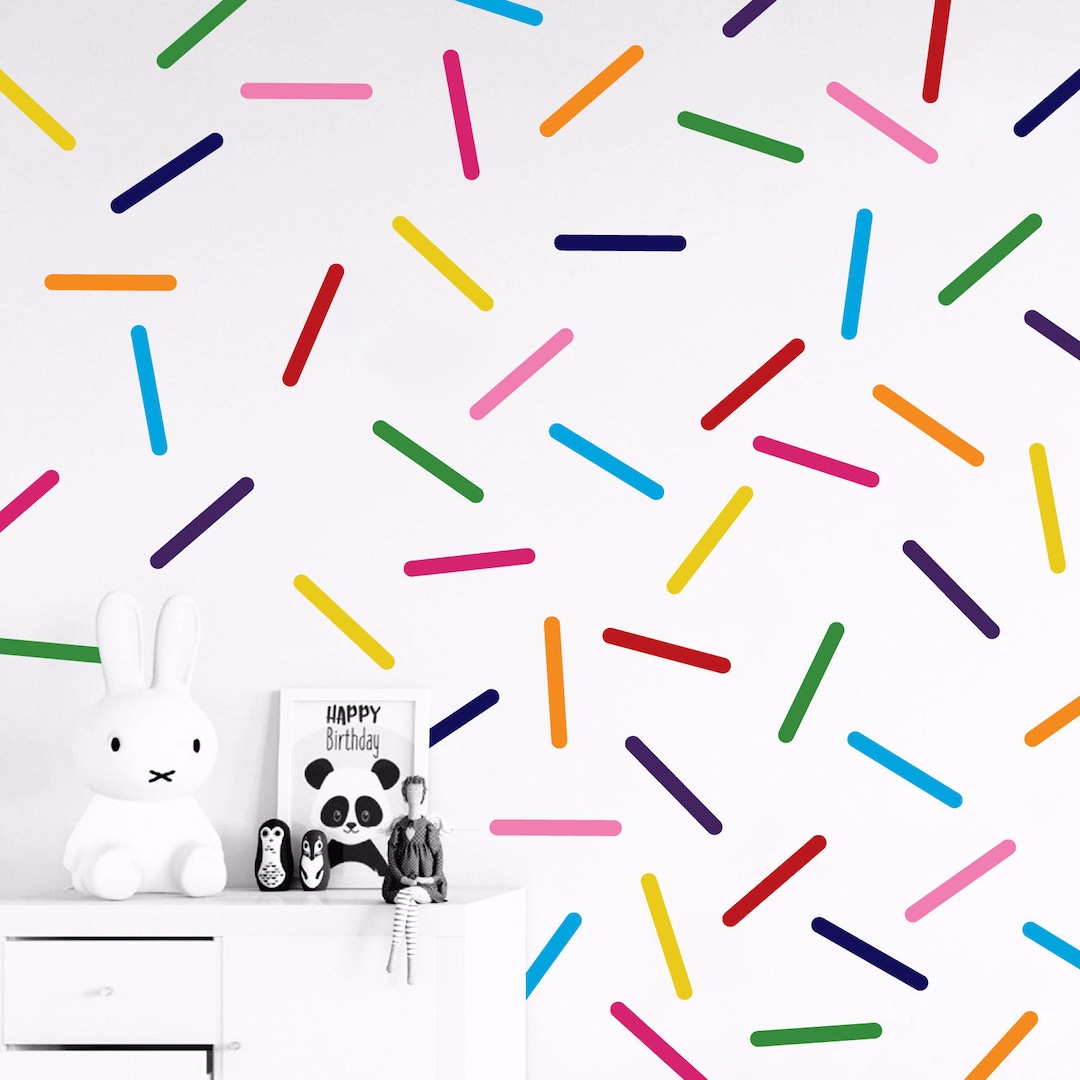 Set of 60 Colourful Sprinkles Wall Decals - Confetti Wall Decals ...