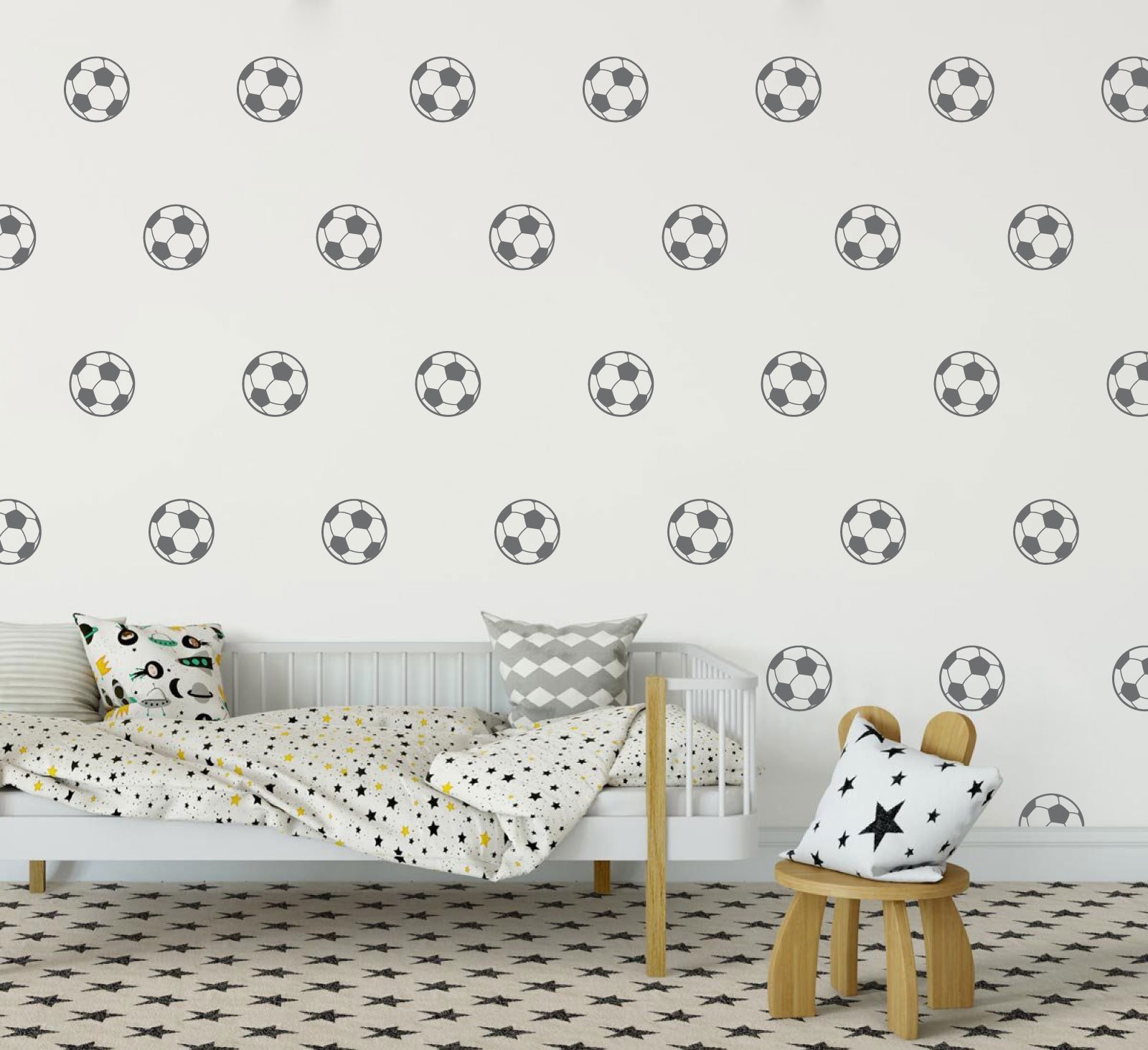 Set of Soccer Wall Decals Set Stickers Confetti Multiple - Etsy