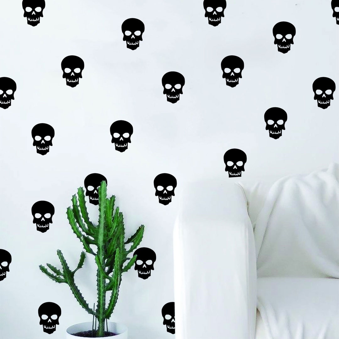 Set of Skull Wall Decals Set Stickers Halloween Skull Face - Multiple ...