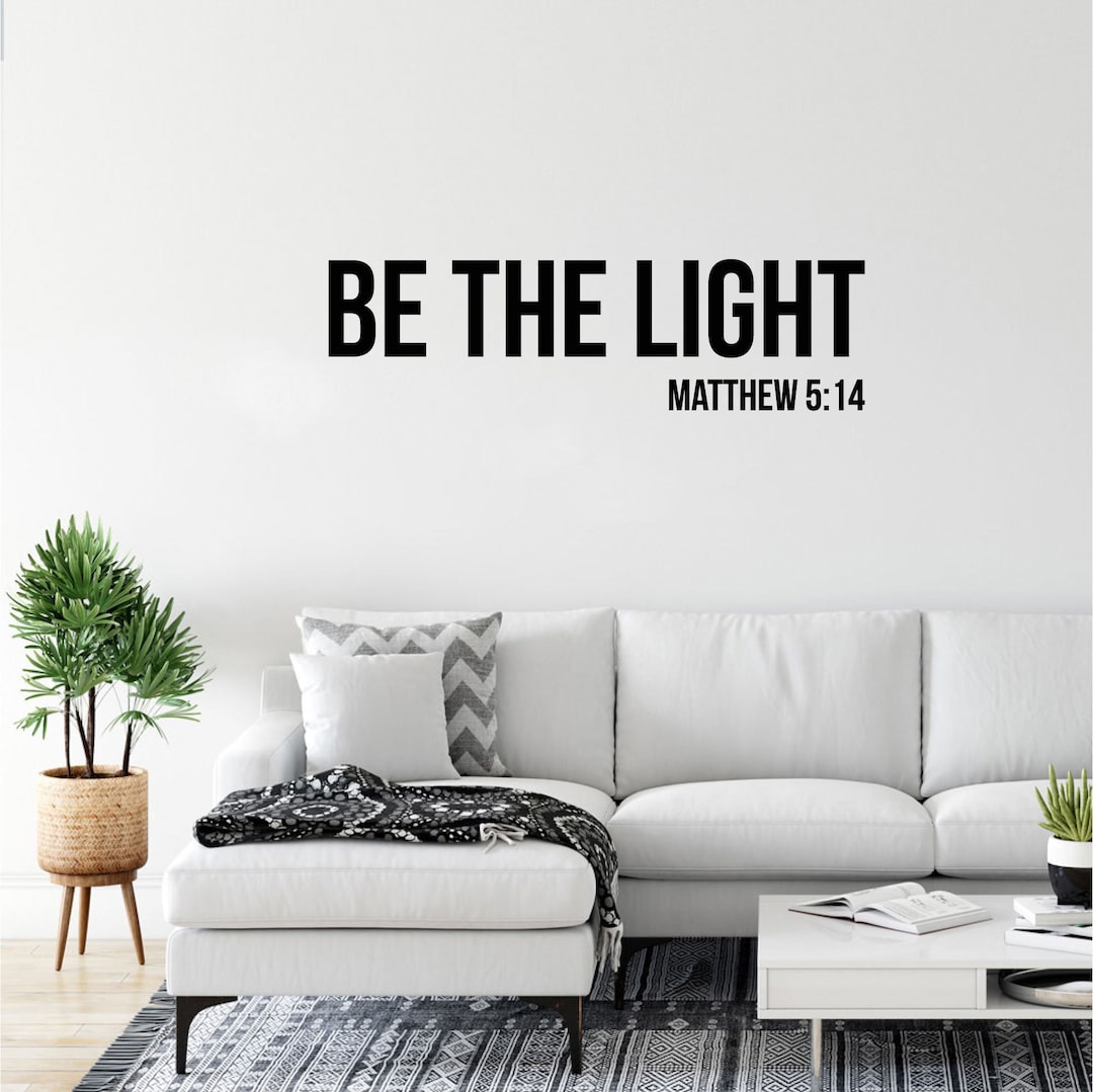 Be the Light Religious Wall Decal Inspiring Christian Church Jesus ...