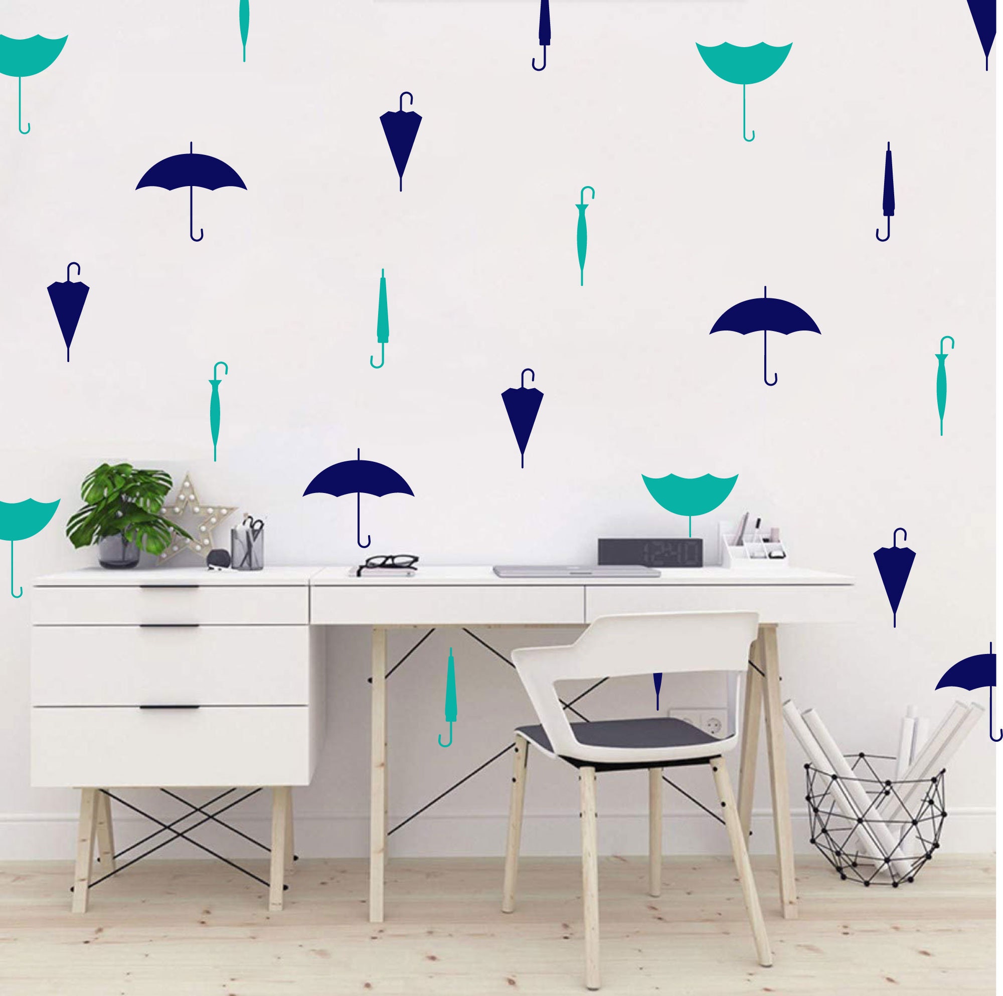 Set of Umbrella Wall Decals Set Stickers Wall Pattern Decals - Etsy