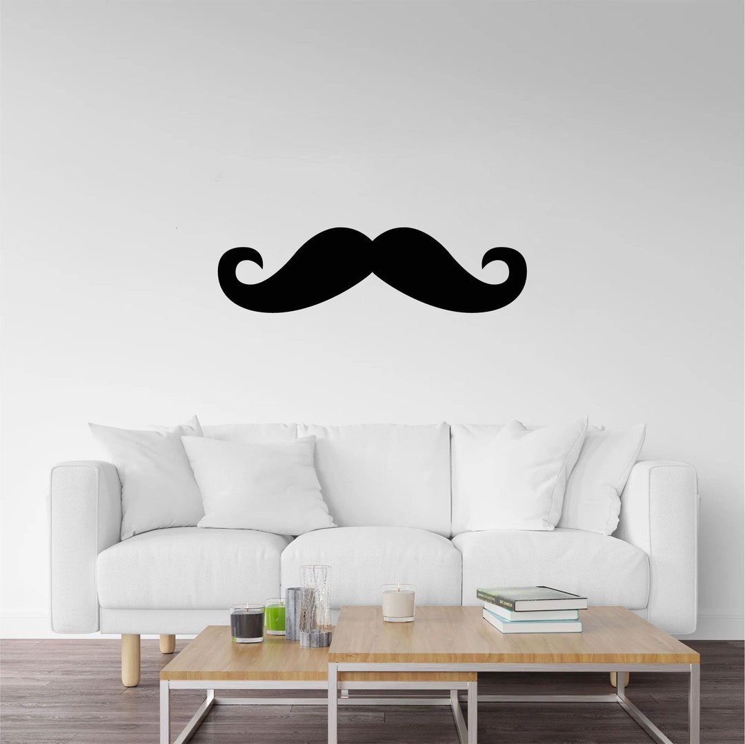 Mustache Wall Decal Vinyl Sticker Wall Art Mural Available in 13 ...