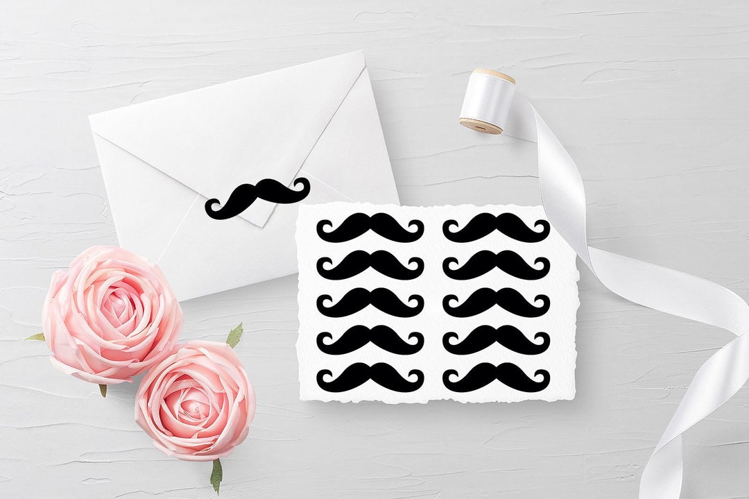Set of 10 Mustache Decals, Envelope Seals, Planner Stickers - Multiple ...