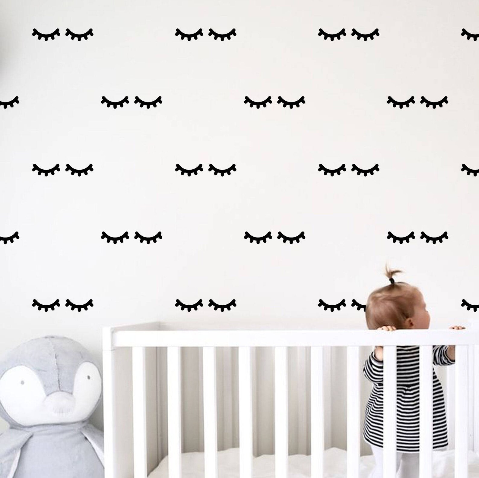 Set of Sleepy Eyes Wall Decals Set Stickers Eyelash Lashes - Etsy