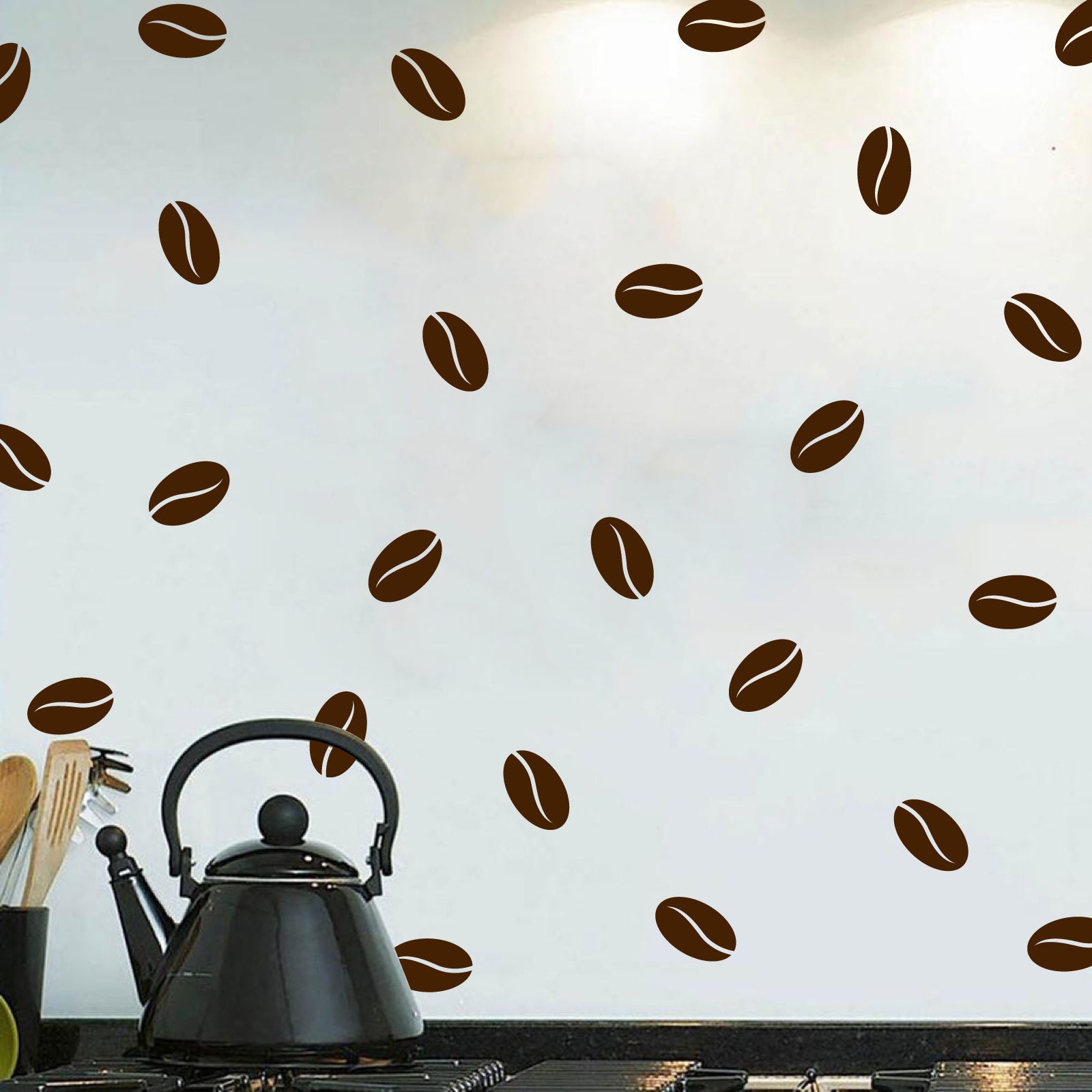 Set of Coffee Bean Wall Decals Set Stickers Confetti - Etsy