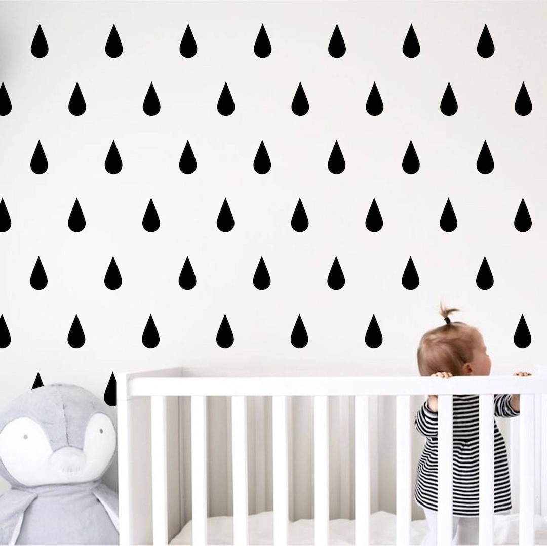 Set Of Rain Drop Wall Decals Set Stickers Wall Pattern Decals Confetti Decals Multiple Colors