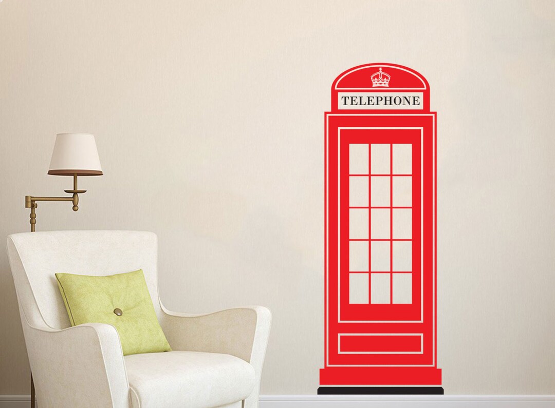 London Phone Booth British Phone Box UK Great Britain Wall Decal Vinyl ...