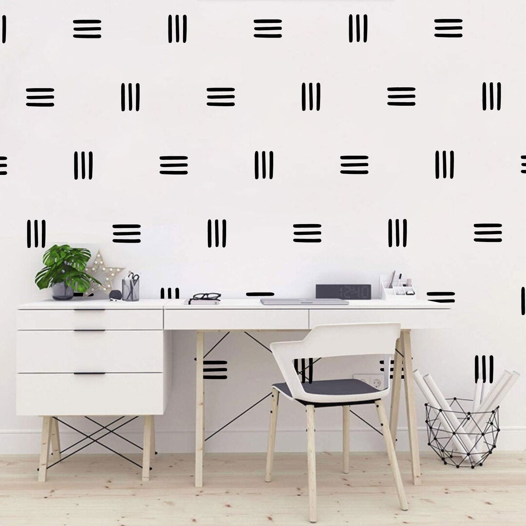 Set of Modern Triple Line Wall Decals Set Stickers Confetti - Multiple ...