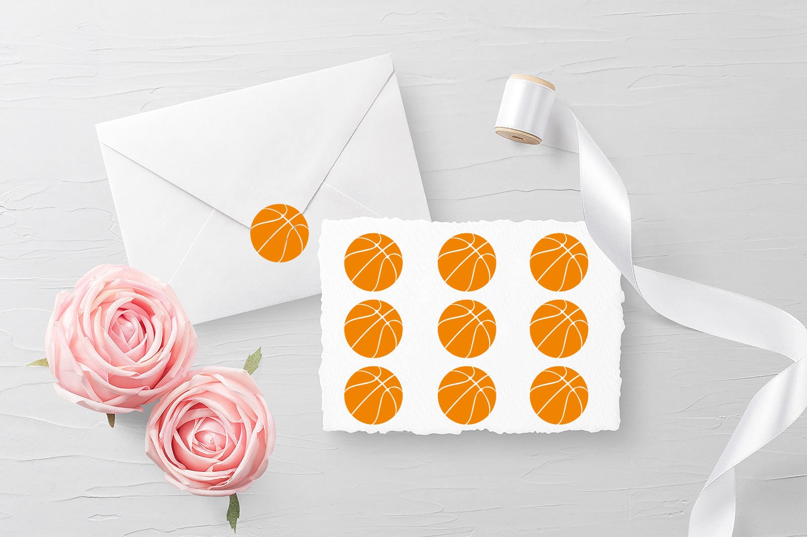 Set of 10 Basketball Decals, Envelope Seals, Planner Stickers ...