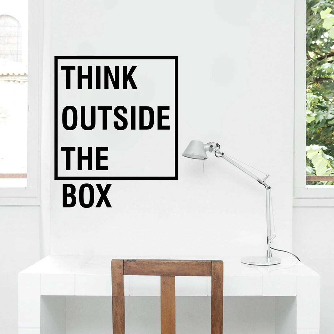 Think Outside the Box Wall Decal Vinyl Sticker Wall Art Mural Available ...