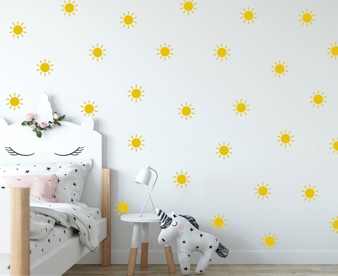 Set of Full Boho Sun Wall Decals Set Stickers Confetti - Multiple ...