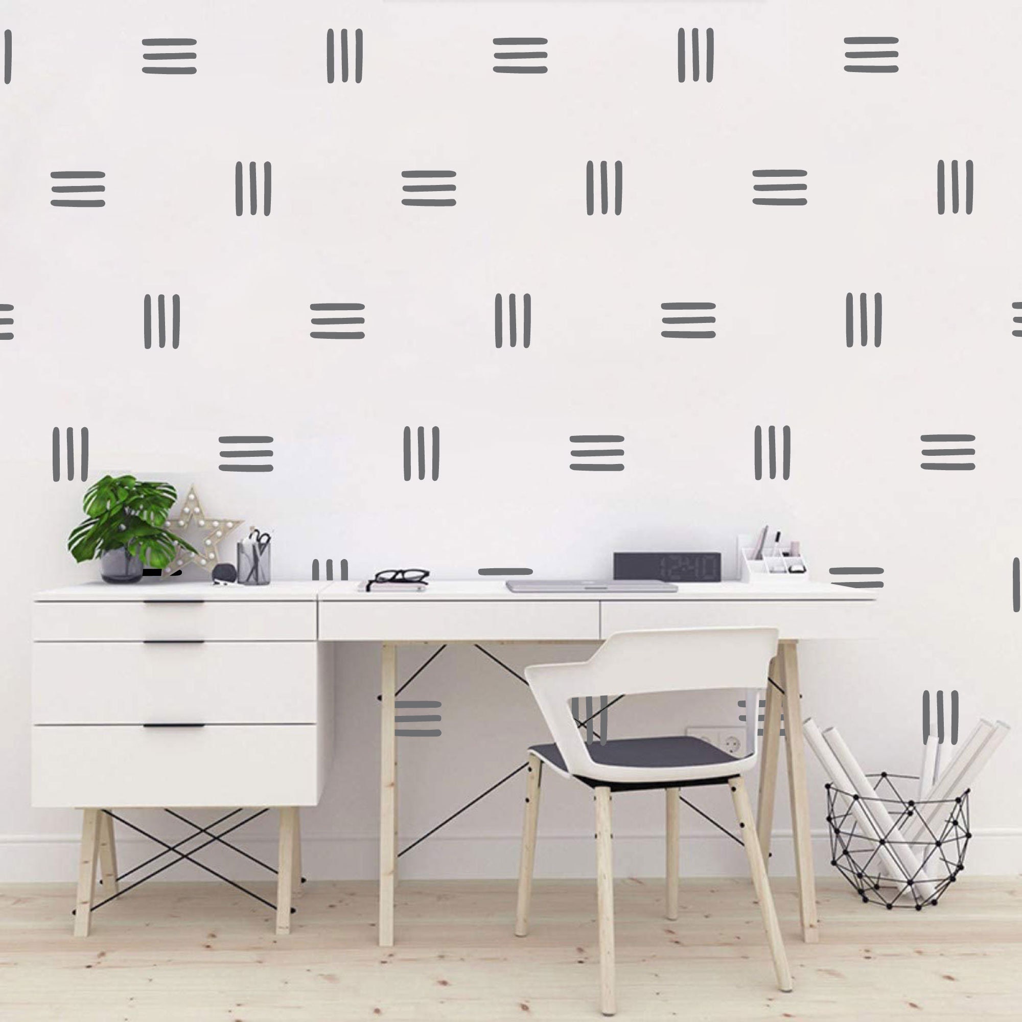 Set of Modern Triple Line Wall Decals Set Stickers Confetti - Etsy UK