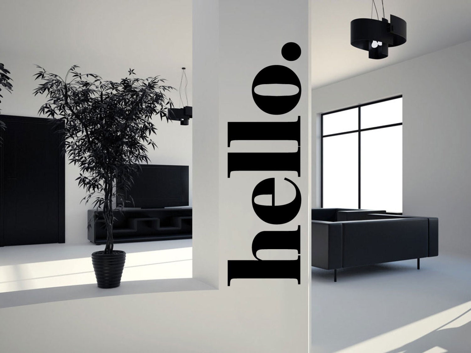 Hello. Wall Decal for Door Entrance Vinyl Sticker Wall Art Mural ...