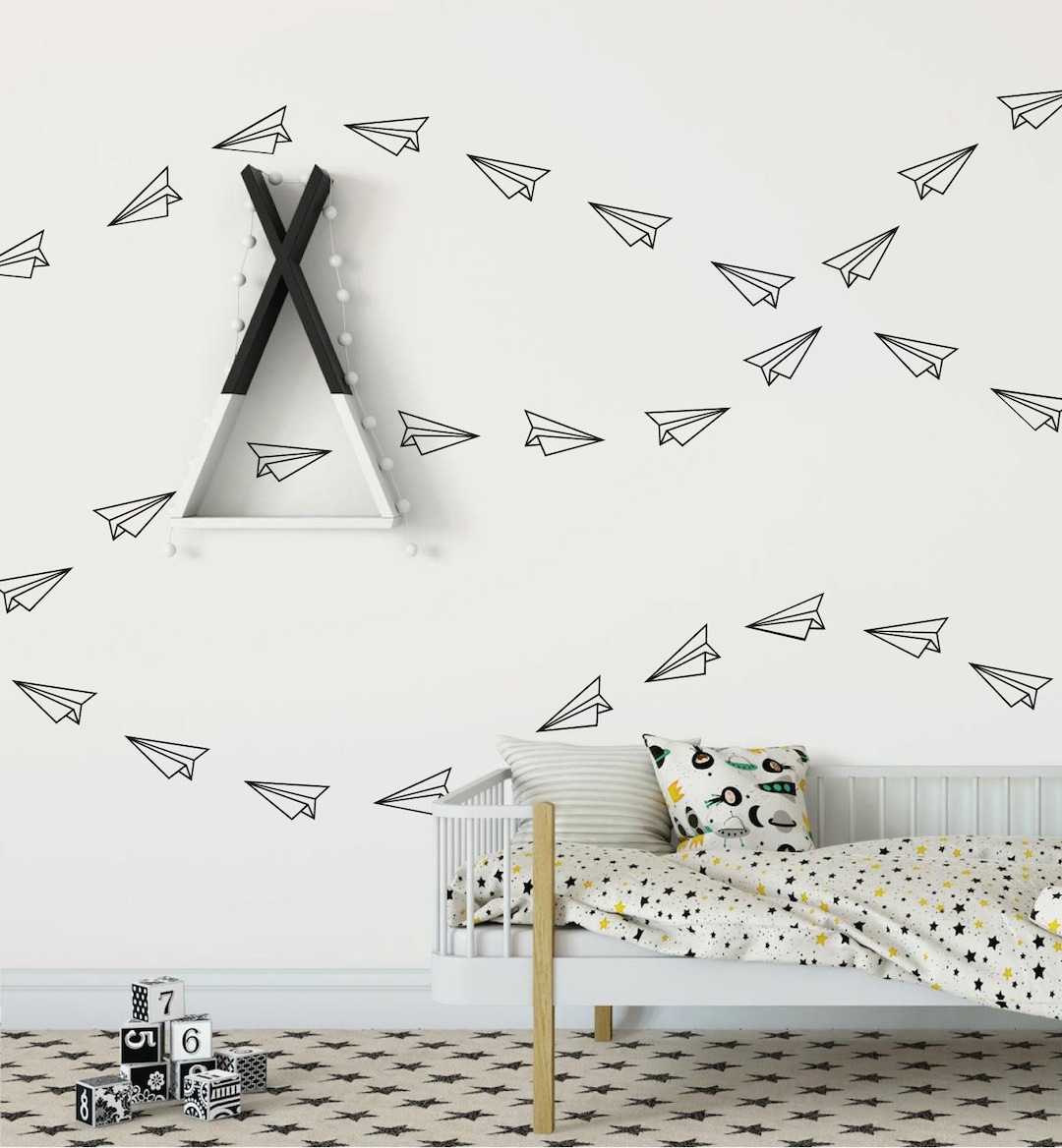 Set of Airplane Wall Decals Stickers Wall Pattern Decals Origami Planes ...