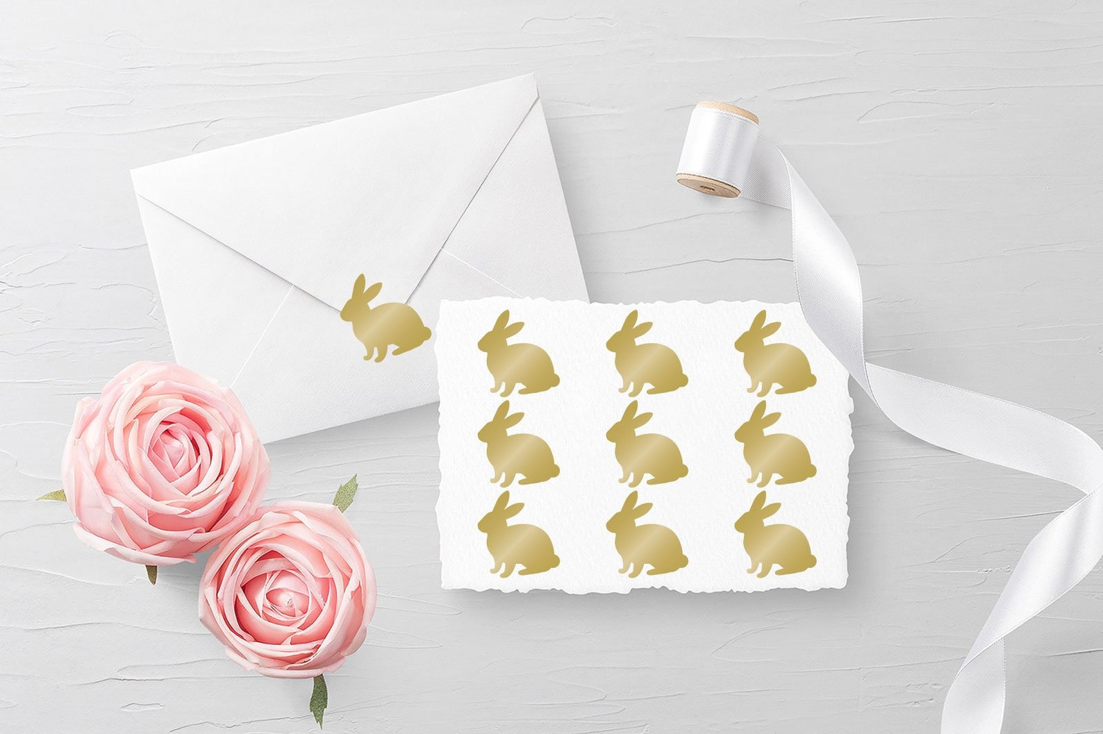 Set of 10 Rabbit Decals, Envelope Seals, Planner Stickers - Multiple ...