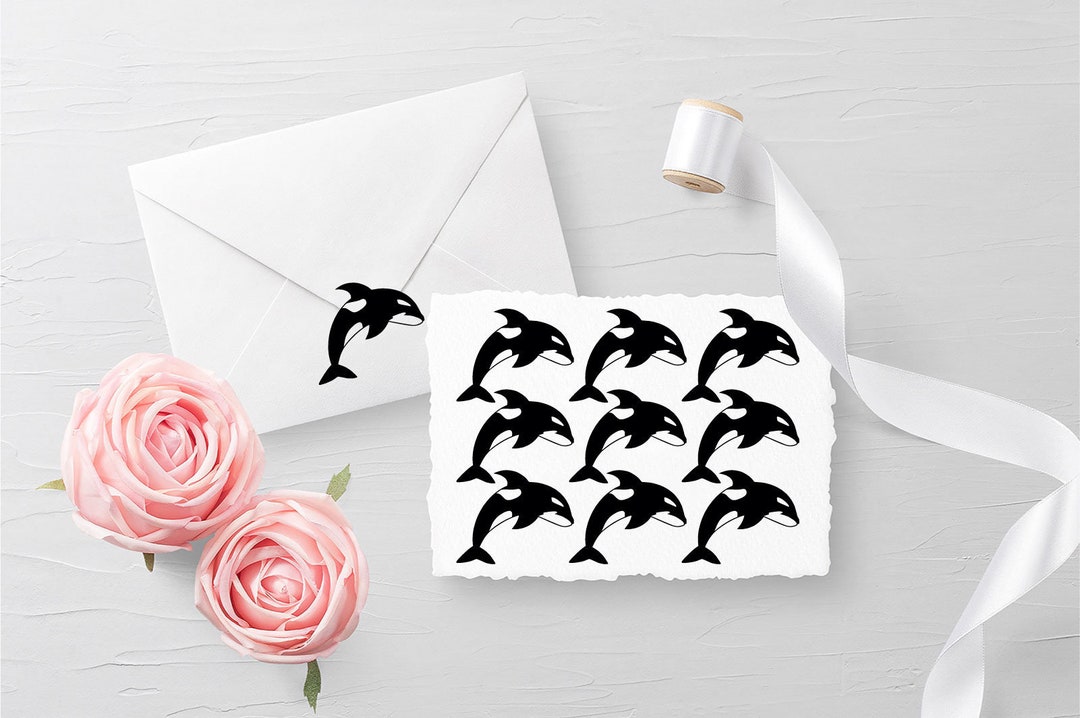 Set of 10 Orca Decals, Envelope Seals, Planner Stickers - Multiple ...