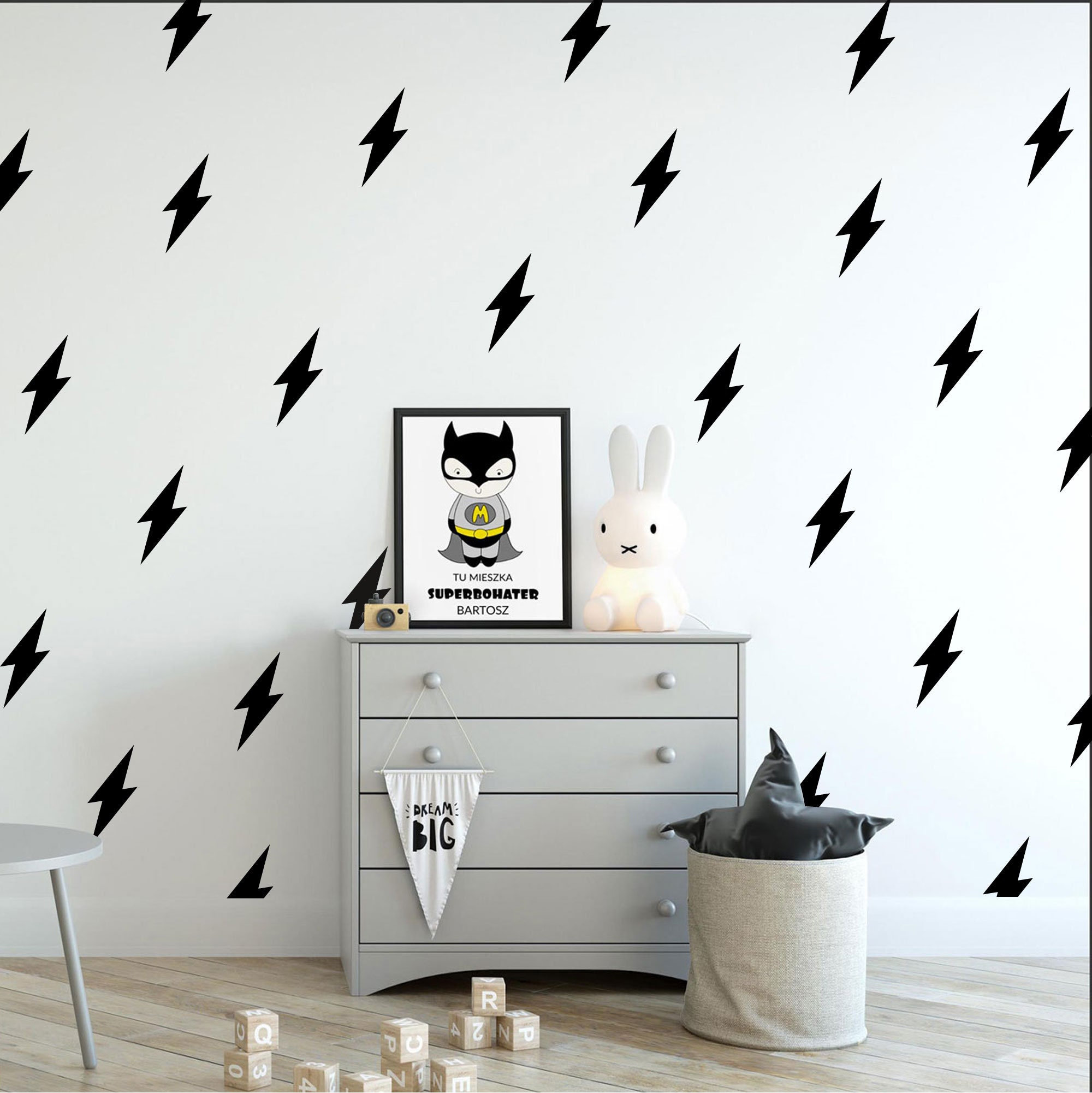 Set of Modern Lightning Bolt Wall Decals - Multiple Colors, Sizes and ...