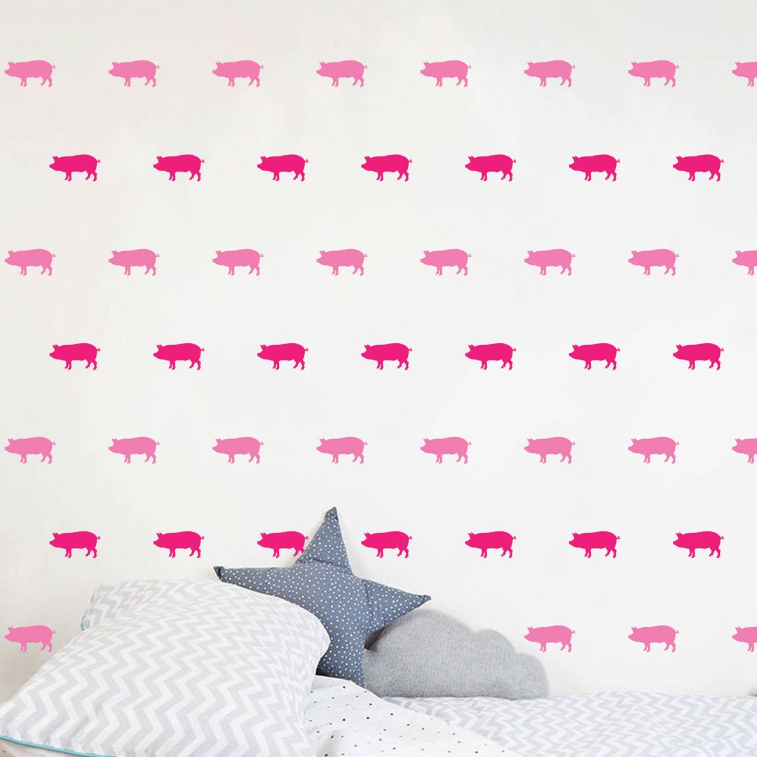 Set of Pig Wall Decals Set Stickers Wall Pattern Decals Confetti Decals ...