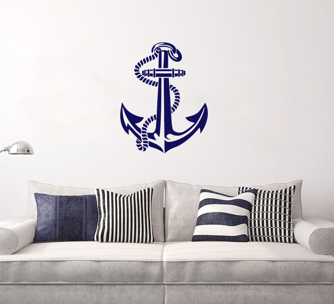 Anchor Wall Decal, Nautical, Vinyl, Sticker, Bathroom - Available in ...